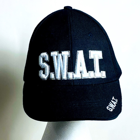 unbranded | Accessories | Swat Swat Cap Hat Black With White Lettering ...